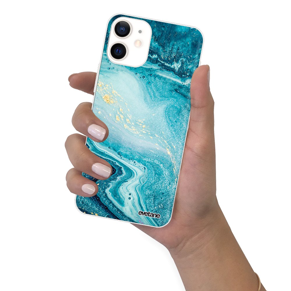 -7€ sur Coque pour iPhone 12 mini 360 intégrale transparente Bleu Nacré ...